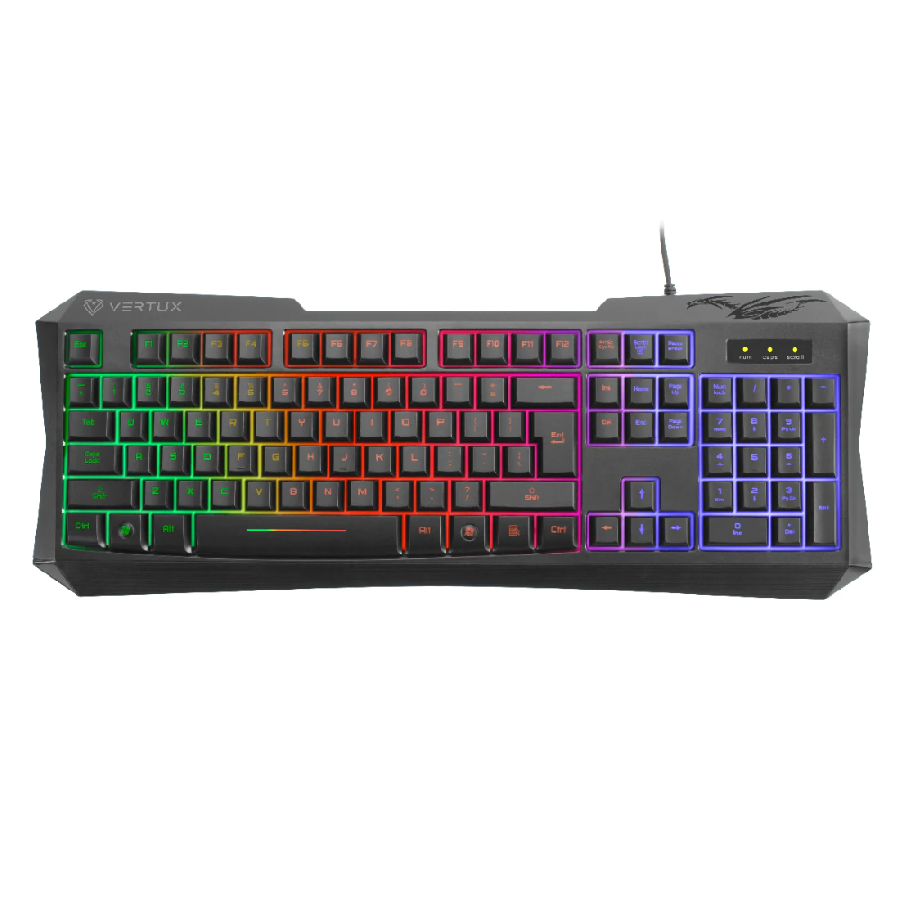 Vertux - Radiance - Ergonomic Backlit Wired Gaming Keyboard – Selfani
