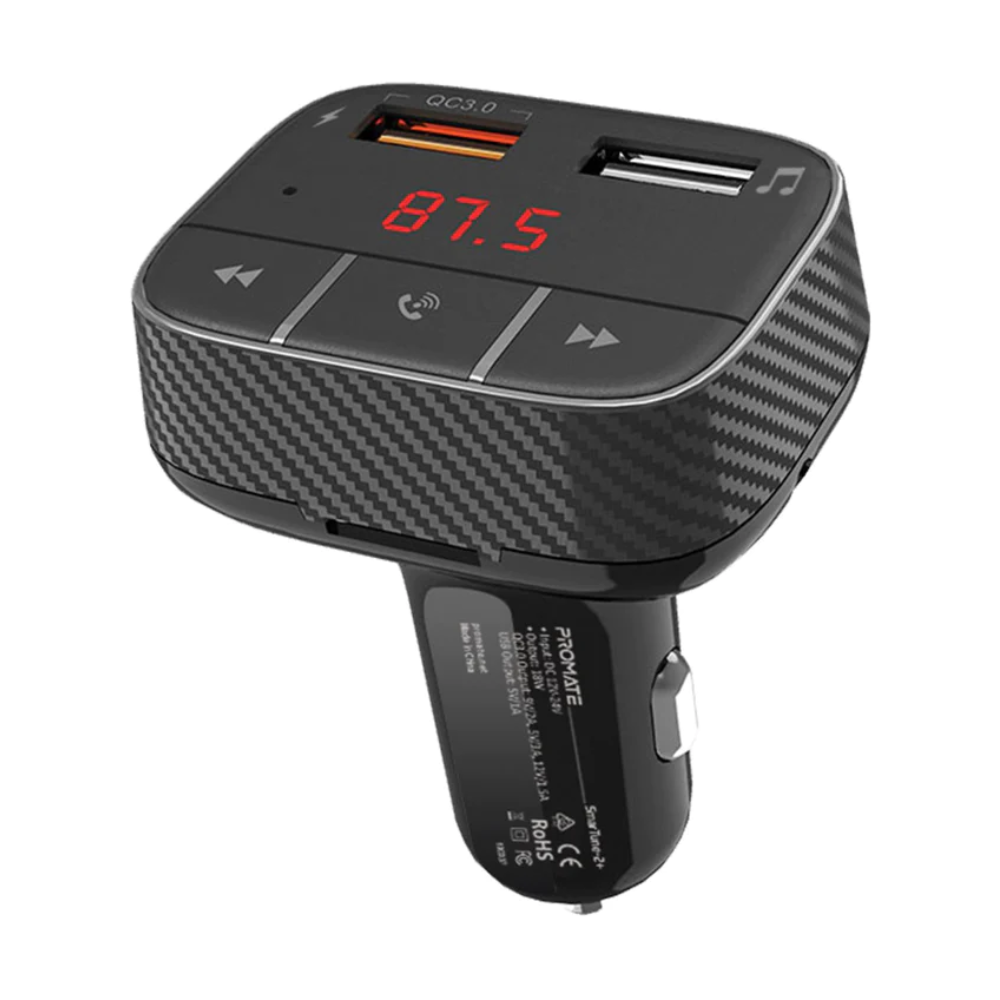 Promate - SmarTune-2+ - Car Wireless FM Modulator With Quick Charge 3 ...